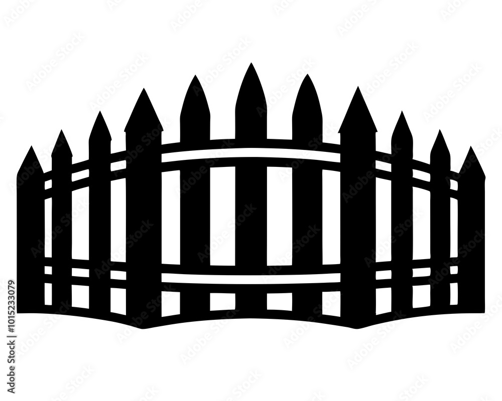 Vetor de Fence silhouette vector, Ranch Fence , Farm Fence , Fence ...