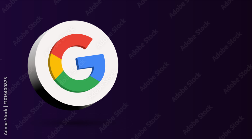 3d google logo icon in modern circle button. 3d social media icons ...