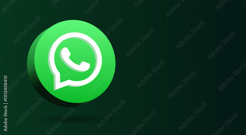 3d whatsapp logo icon in modern circle button. 3d social media icons ...