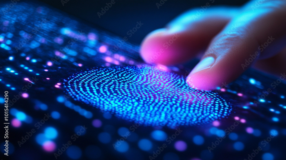 diverse hands using biometric authentication technology, symbolizing ...