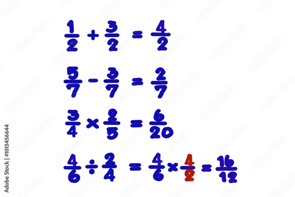 Handwritten font of Mathematical calculation to demonstrate how to ...