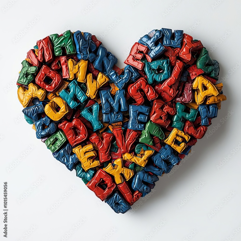 World Dyslexia Awareness Scrambled letters forming a heart shape ...
