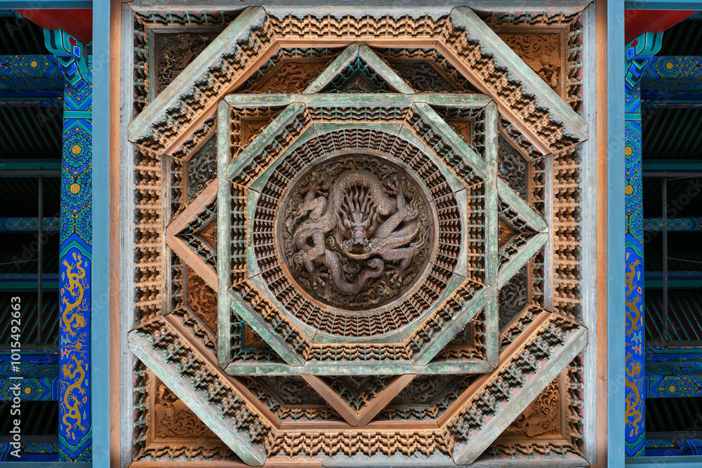 The Chinese architecture caisson is an architectural feature typically ...