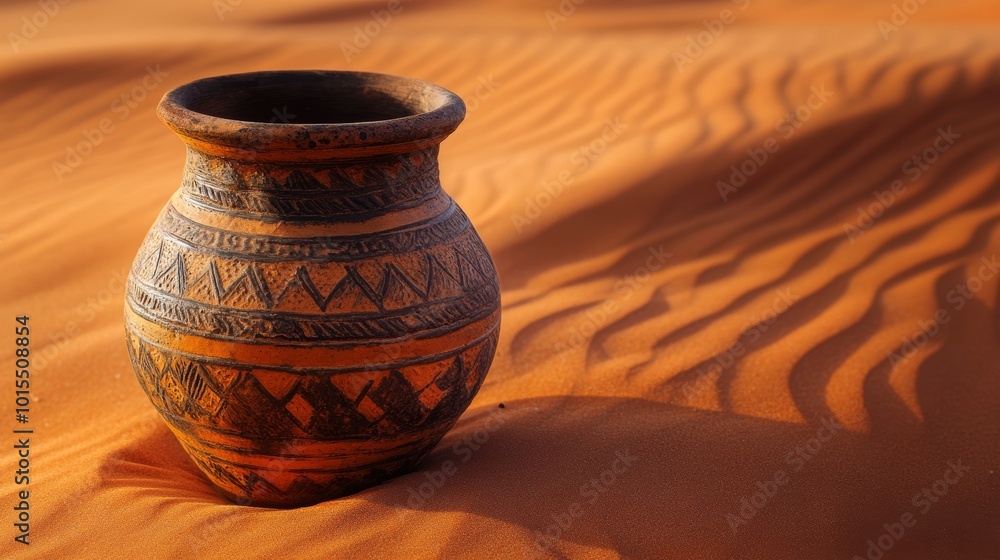 Traditional Dallah Coffee Pot Set Against Red Sand Desert Landscape ...