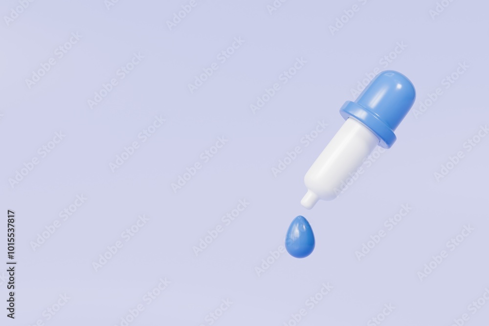 3d Dropper tool color palette guide icon on isolated purple background ...