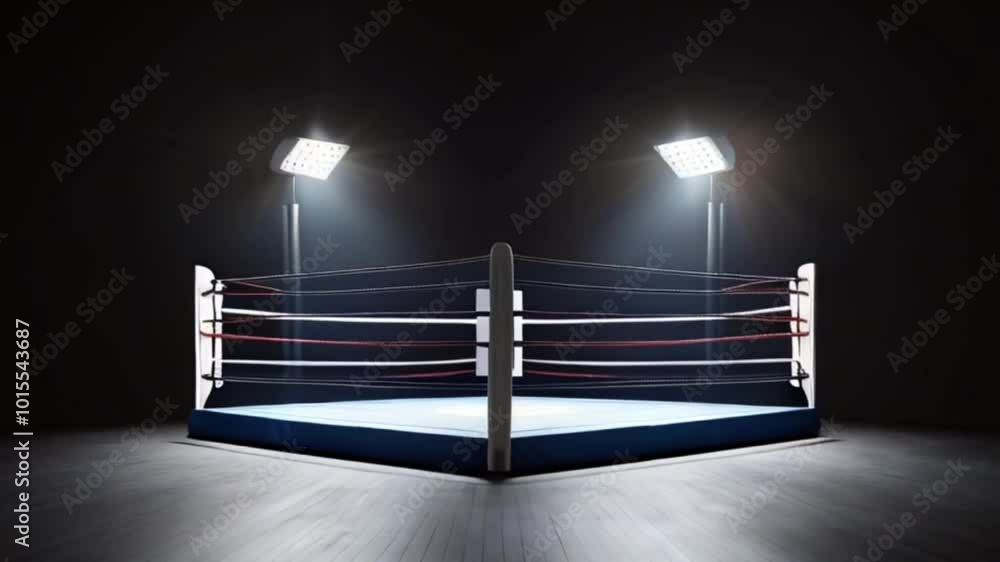 boxing ring and illuminated spotlight Concept Boxing Ring without ...
