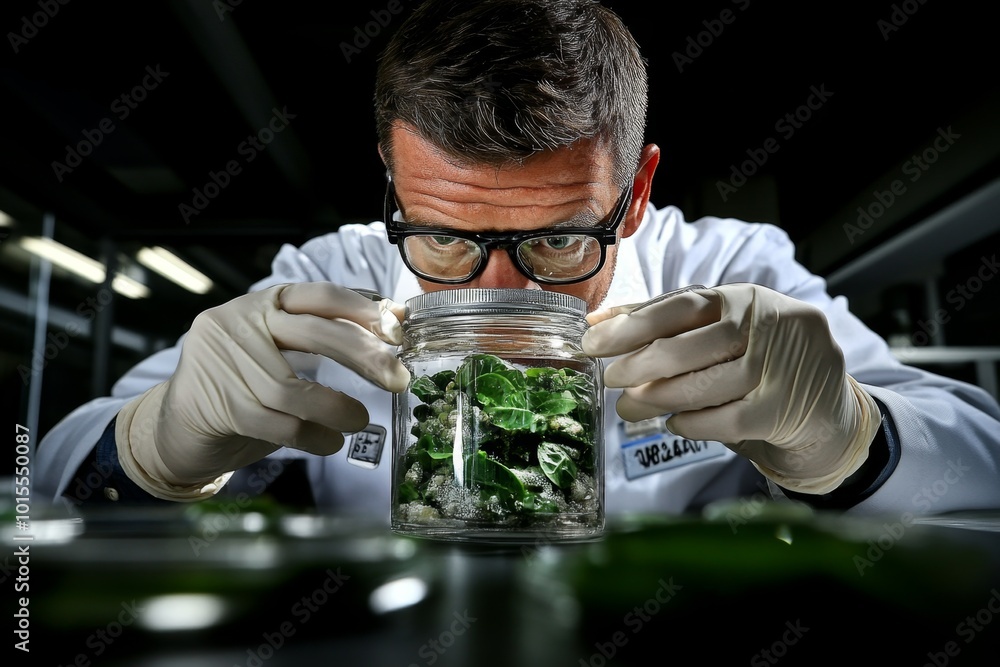 Scientists in a lab working on the discovery of penicillin, symbolizing ...