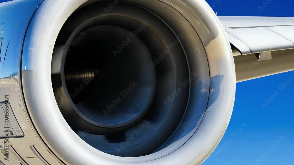 Dive into closeup view of jet engine animation showcases rotating ...