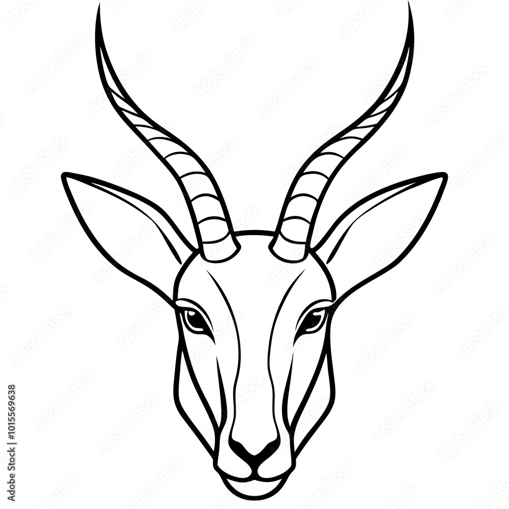 Arabian Oryx Head vector line art Stock Vector | Adobe Stock