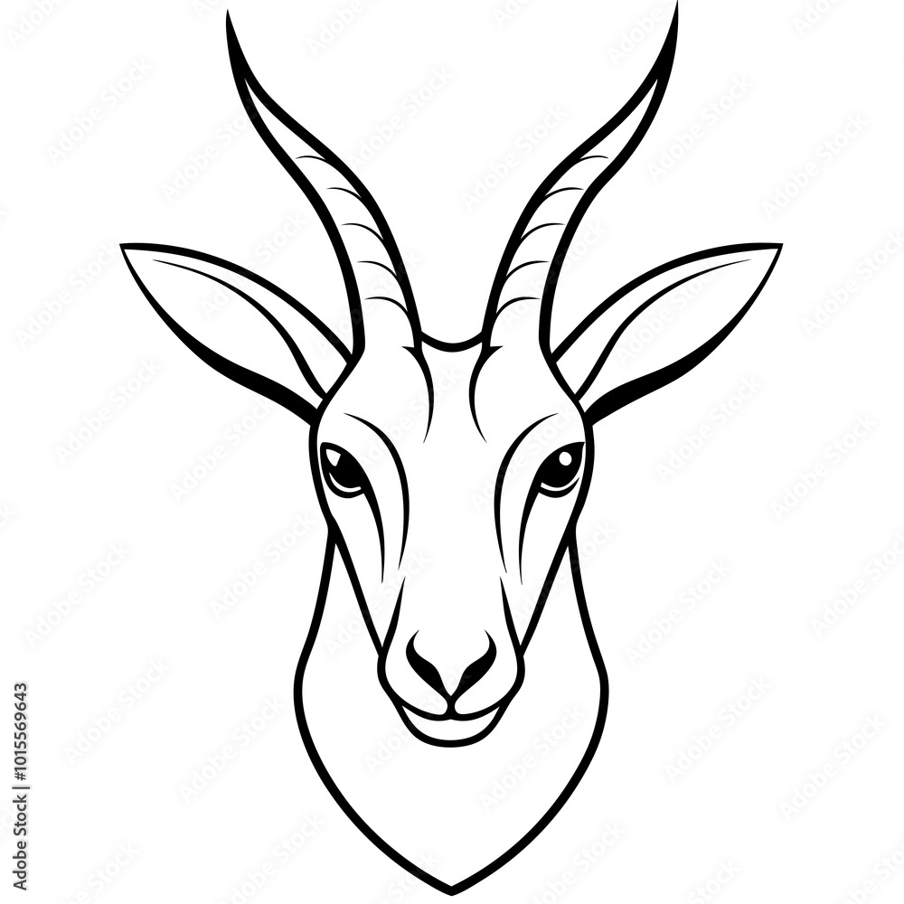 Arabian Oryx Head vector line art illustration Stock Vector | Adobe Stock