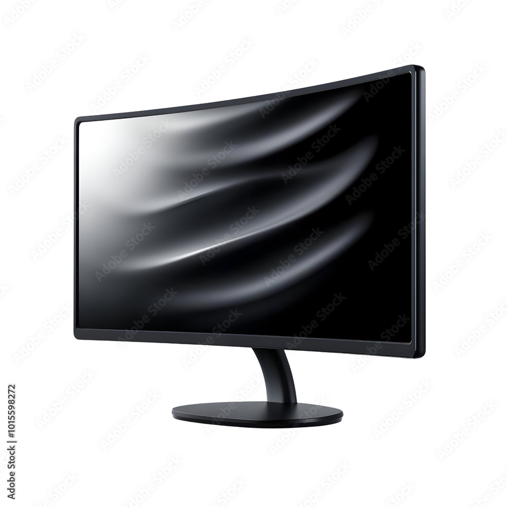 Modern curved monitor on a sleek stand, showcasing innovative design ...