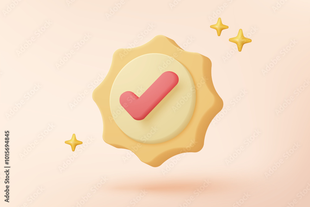 3d check mark icon isolated on white background. check list button best ...