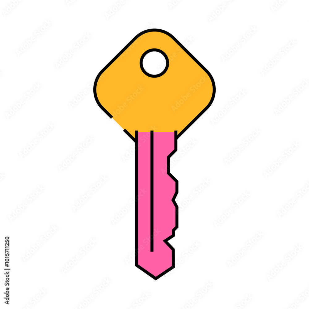 ordinary house key line icon vector. ordinary house key sign. isolated ...