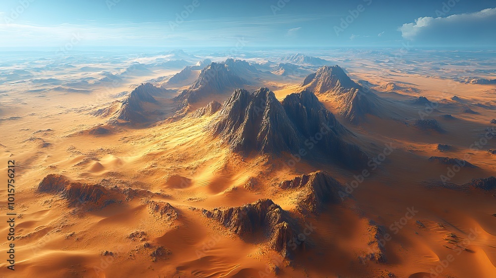A 3D render depicts the relentless expansion of deserts, highlighting ...