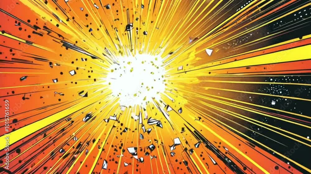 Comic Book Action Layout Background With Power Fx/ 4k animation of a ...