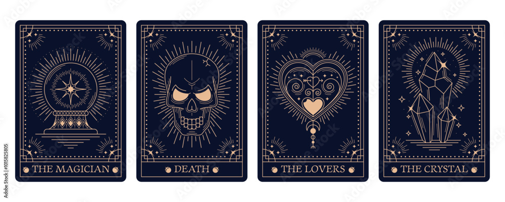 Magic occult Tarot cards in mystic esoteric frames with arcana symbols ...