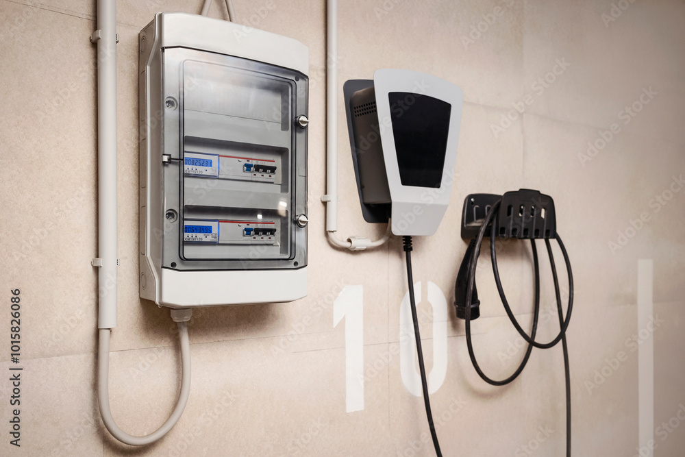 EV Charging Station with EV Electric Panel Meter Electrical Counter for ...