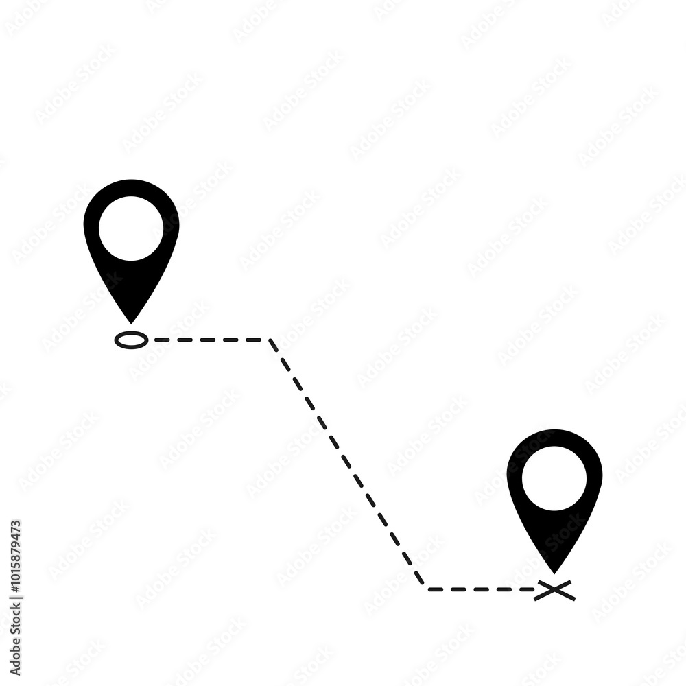 we moved icon in flat style with pin location. concept delivery or ...