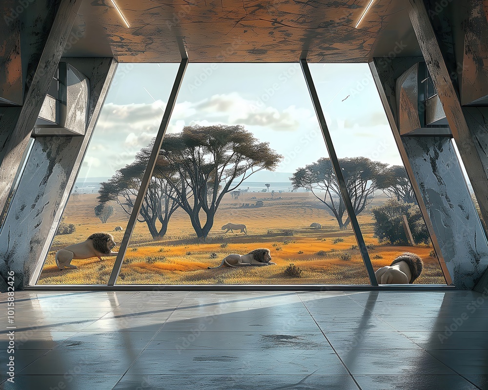 Futuristic Observation Deck Offering Expansive Views of Meticulously ...