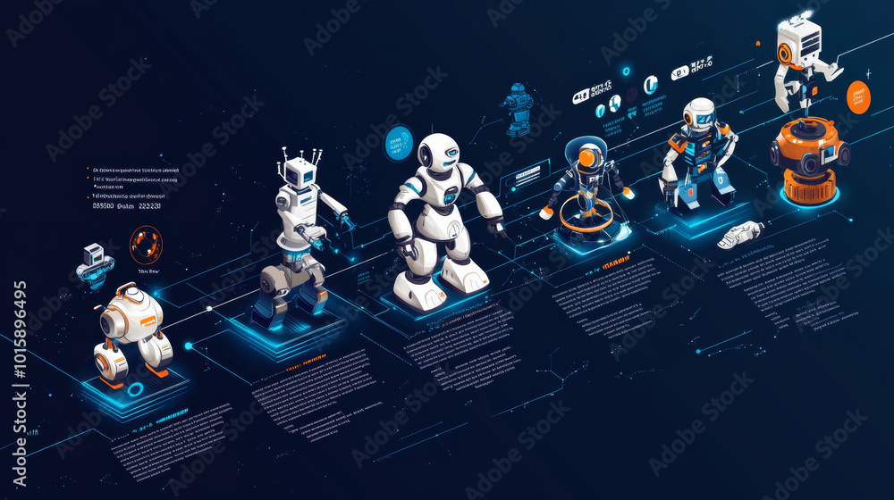 This infographic shows how robots have evolved from 1995 to 2022. It ...