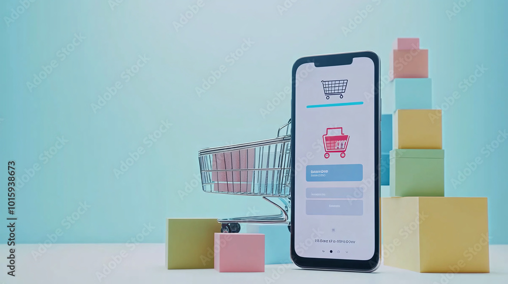 An engaging mobile phone ad showcasing an e-commerce app, with smooth ...