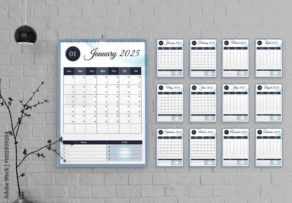 2025 Planner Template Layout Stock Template | Adobe Stock