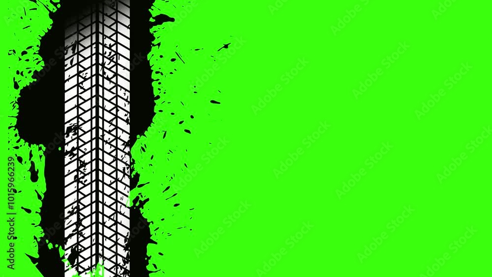 2D animation of car tyre track template from different perspectives ...