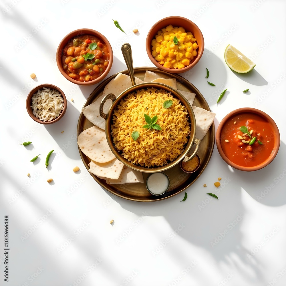 Traditional Bhog Platter with Khichdi, Labra, Tomato Chutney, Papad ...