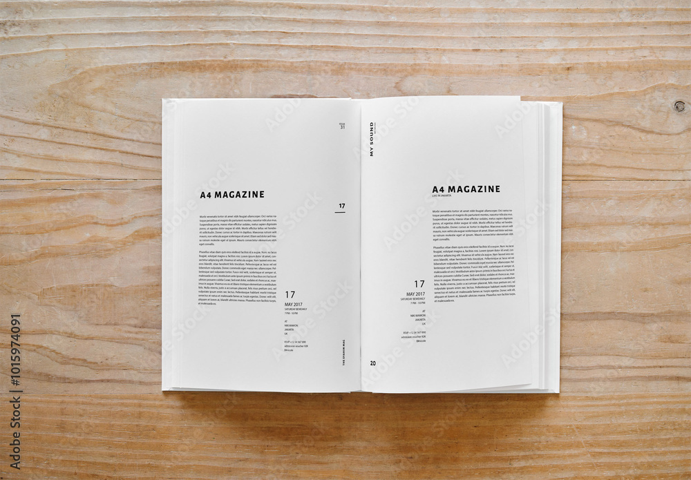 Mockup Of Customizable Vertical Book, Inside Pages Stock Template ...