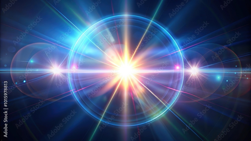 Realistic lens flare effect through glass overlay , lens flare, glass ...