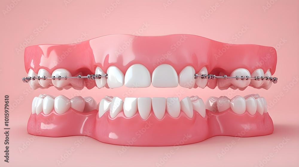 Step-by-step animation showing teeth misalignment before braces, braces ...
