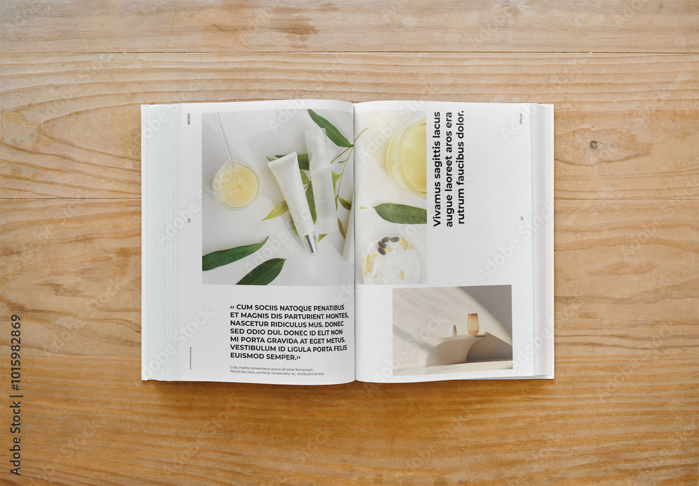 Mockup Of Open A4 Hardback Book With Customizable Pages Stock Template ...