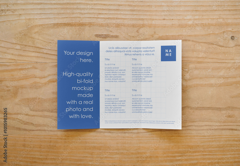 Mockup Of Customizable A4 Tri-Fold Open Leaflet Stock Template | Adobe ...