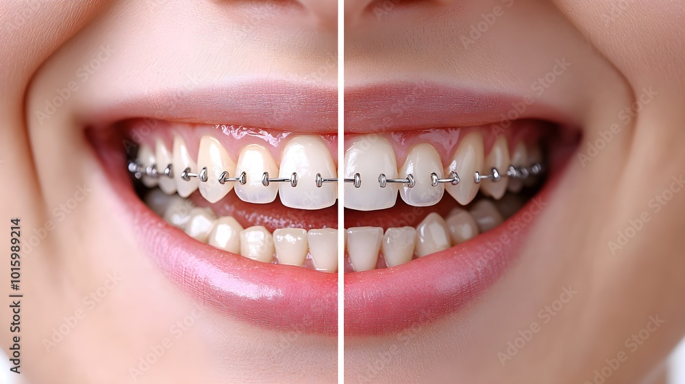 Braces transformation journey, detailed view of teeth before braces ...