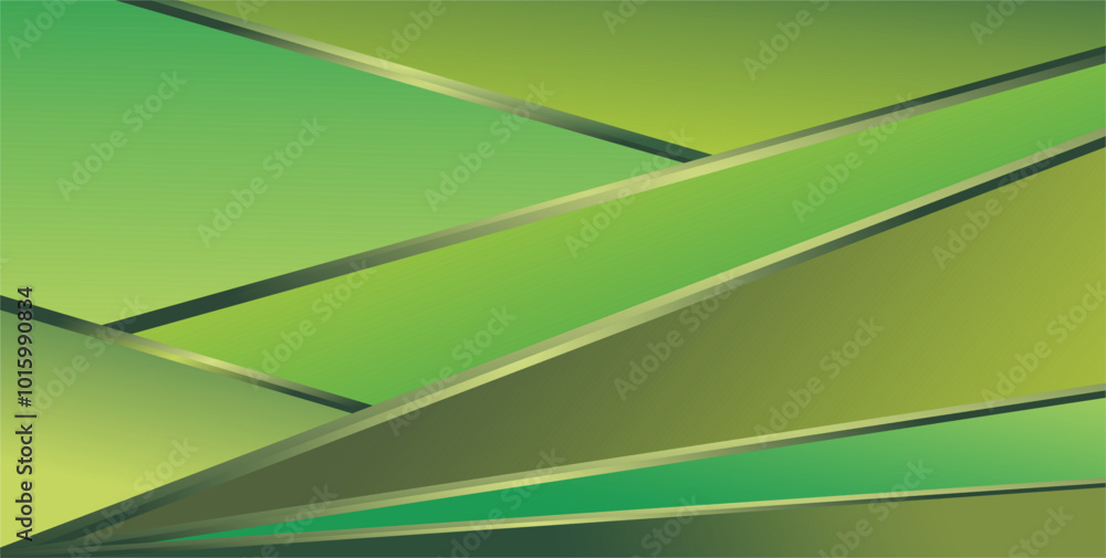 composition of diagonal lines and planes with green colors gradation ...