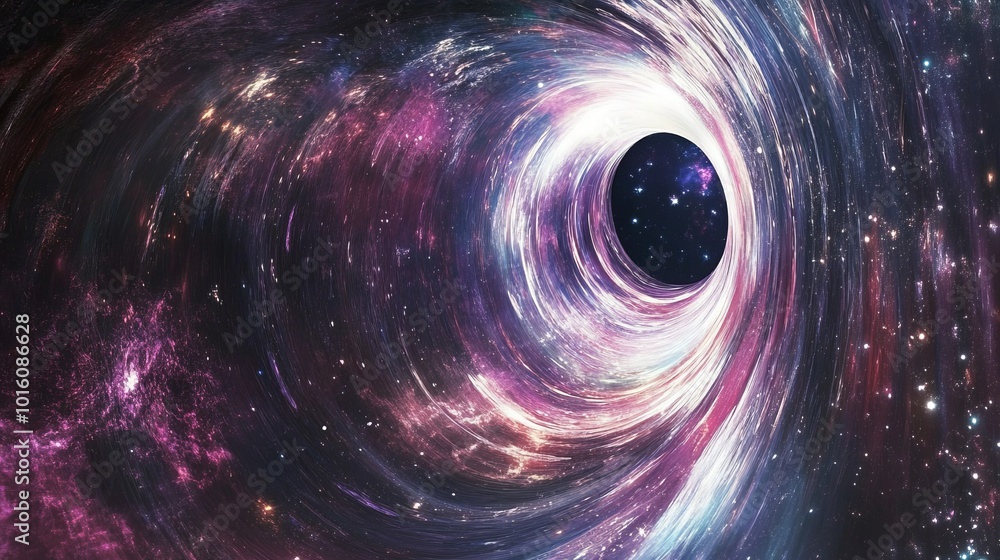 Majestic cosmic wormhole in deep space 3d artwork, featuring a stunning ...