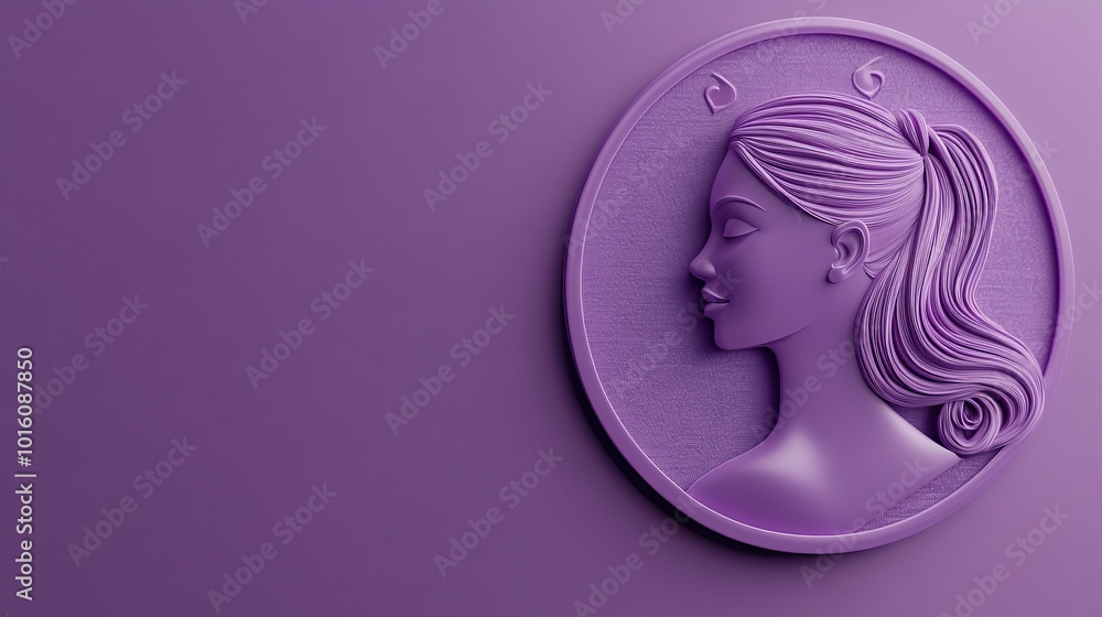 March 8th international women's day 3d render with symbolic design on ...