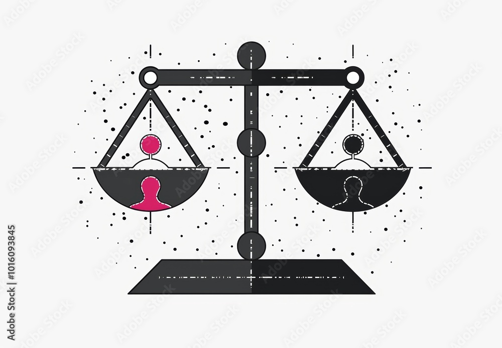 Gender Equality Icon Male and Female Symbols Balanced on Scales ...