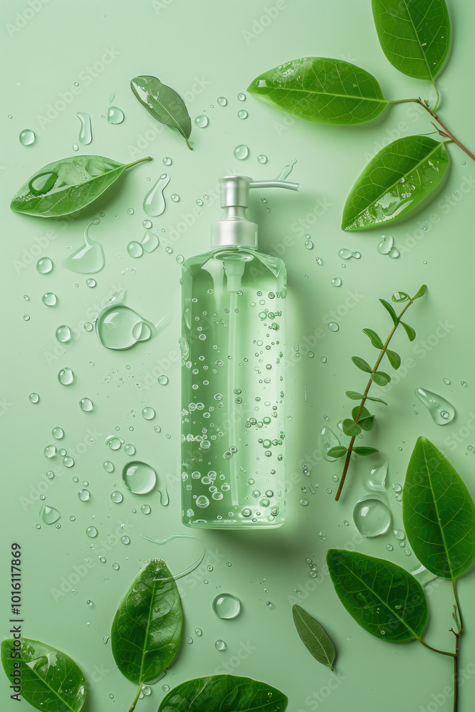 liquid soap in a transparent tube with a dispenser with a smell of ...