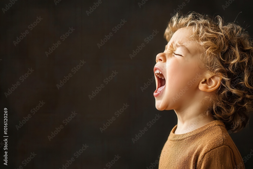 Bawling with loud wailing sounds, often uncontrollable and expressing ...