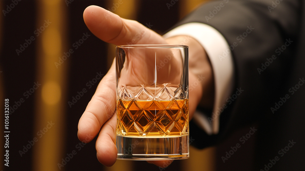 Corporate Man's Hand Refusing Alcohol, Signifying a Healthy Choice ...