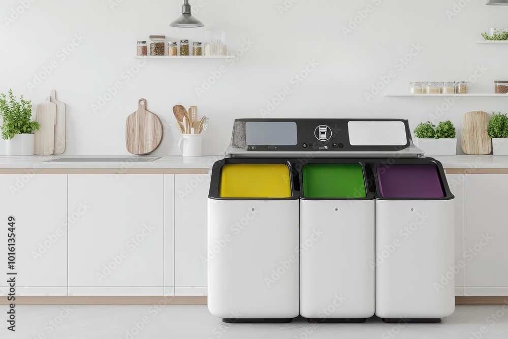 Automated kitchen waste bin system, sorting compost, trash, and ...