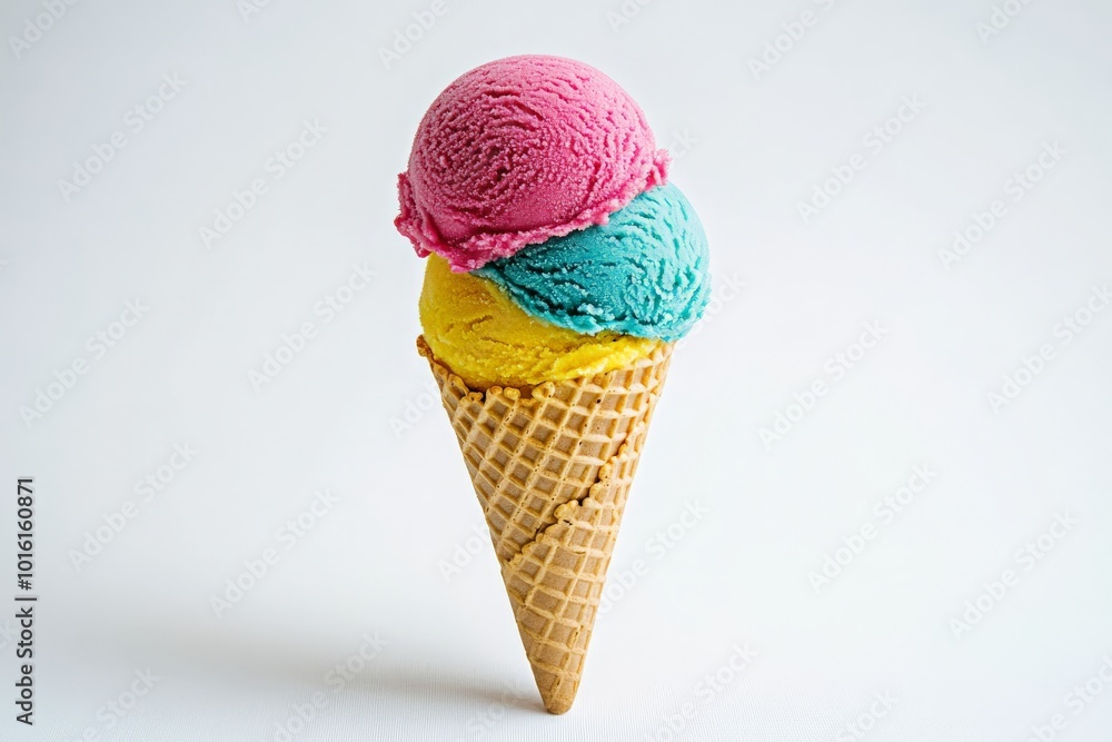 Featuring a dual-scoop ice cream cone, this image highlights playful ...