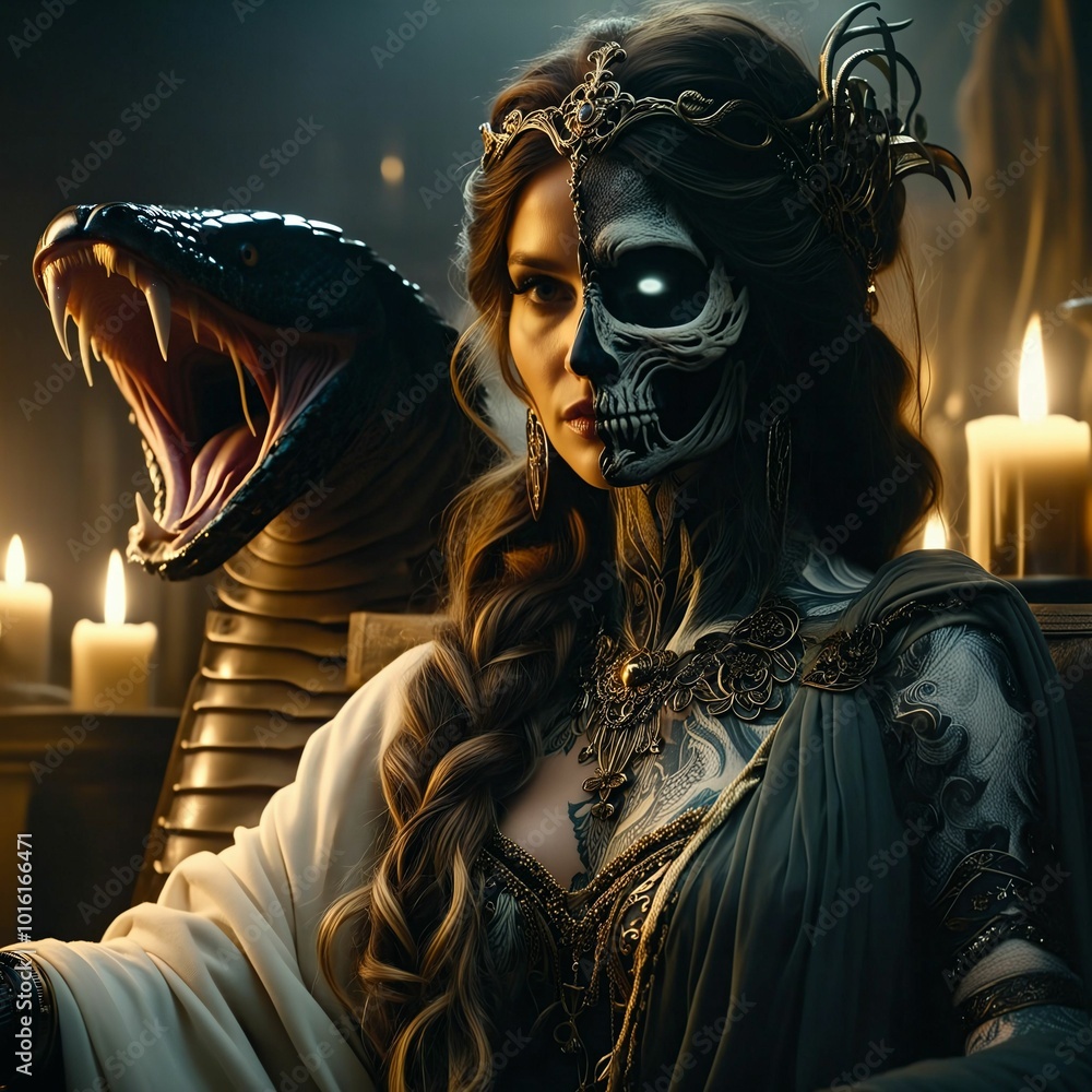 Hel, the Norse goddess, between Life &Death, half living and half dead ...