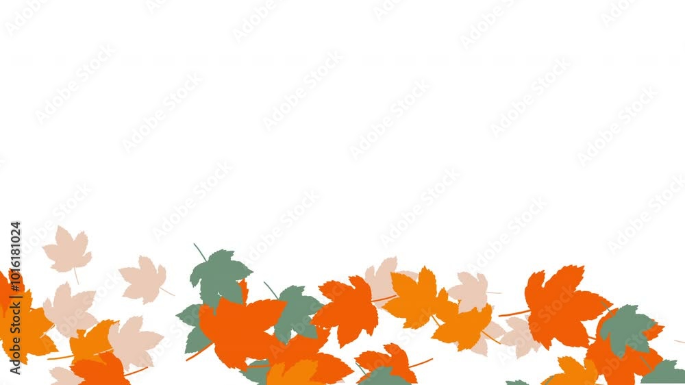 Animated falling autumn leaves animation design. Autumn maple leaves ...