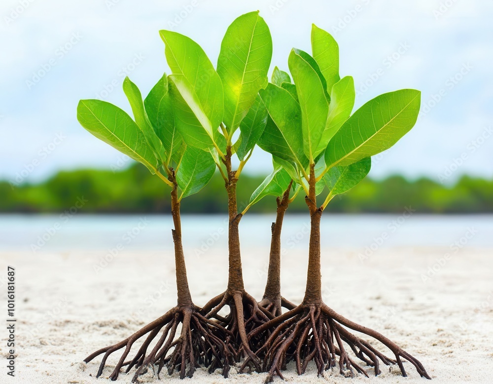 Foto Stock Mangrove forest with silt traps formed by root structures ...
