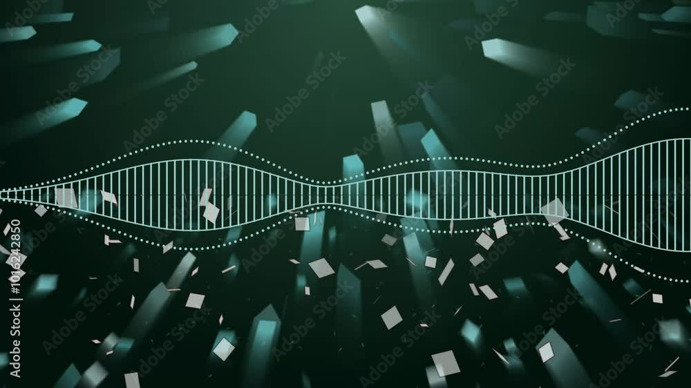 white video footage of audio visualizer on black background. Abstract ...