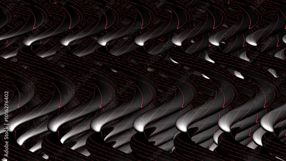 Futuristic Abstract Swirls: Dark Metallic Texture with Red Accents ...