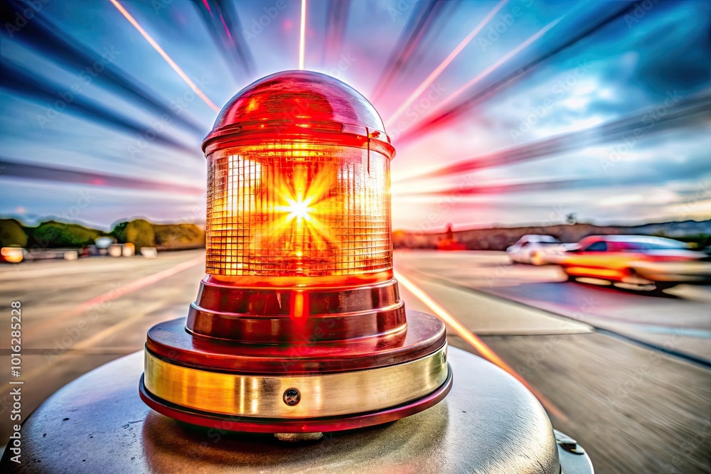 Continuous Rotation of Red Beacon Light in 4K - Eye-catching 3D ...