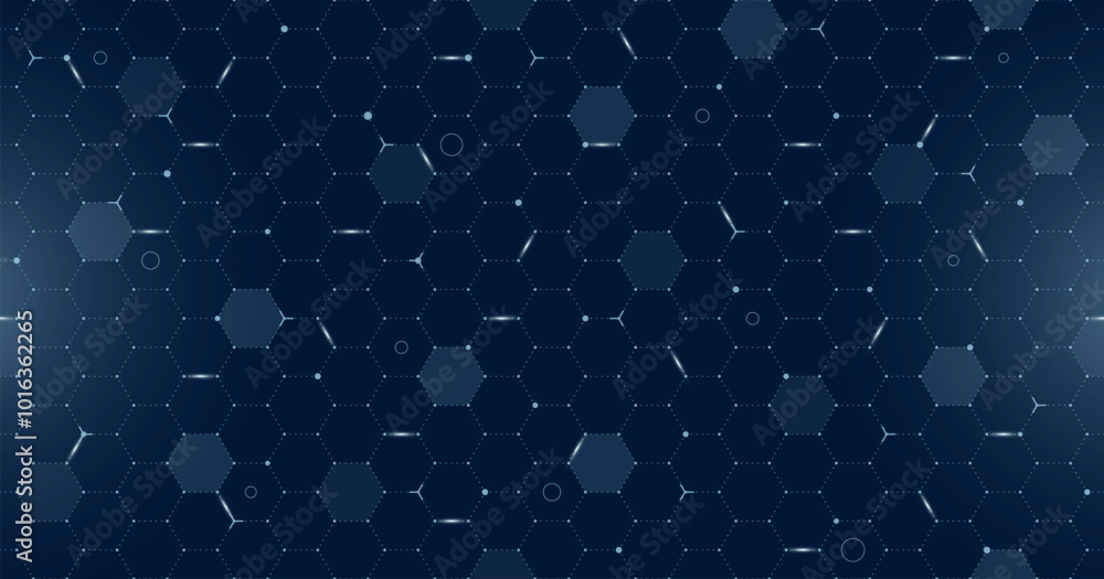 VR HUD futuristic user interface hexagons grid. Digital UI screen ...